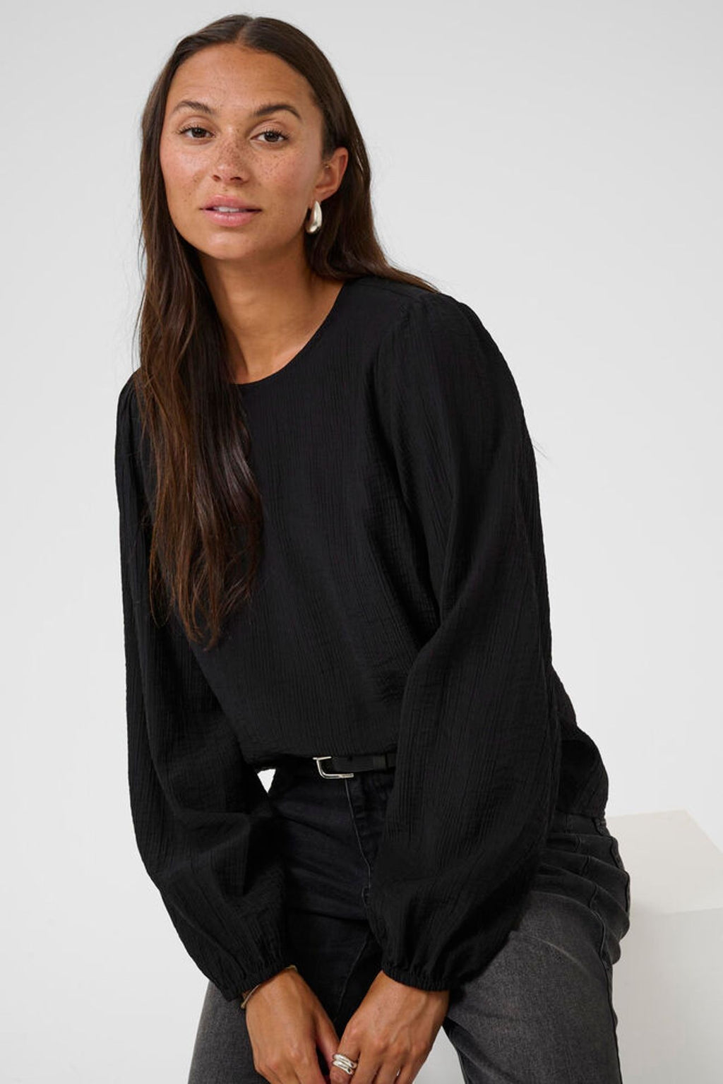 KAFFE KAvivy Blouse-Deep Black – Calitaa & Co